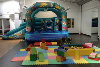 Activity castle with slide & soft play set 1.